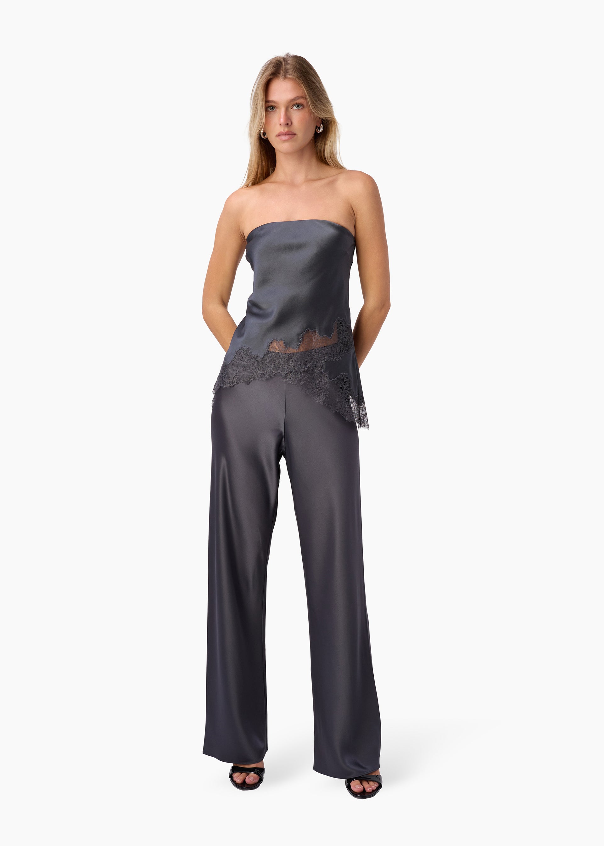Odessa Strapless Camisole Coal – CAMI NYC